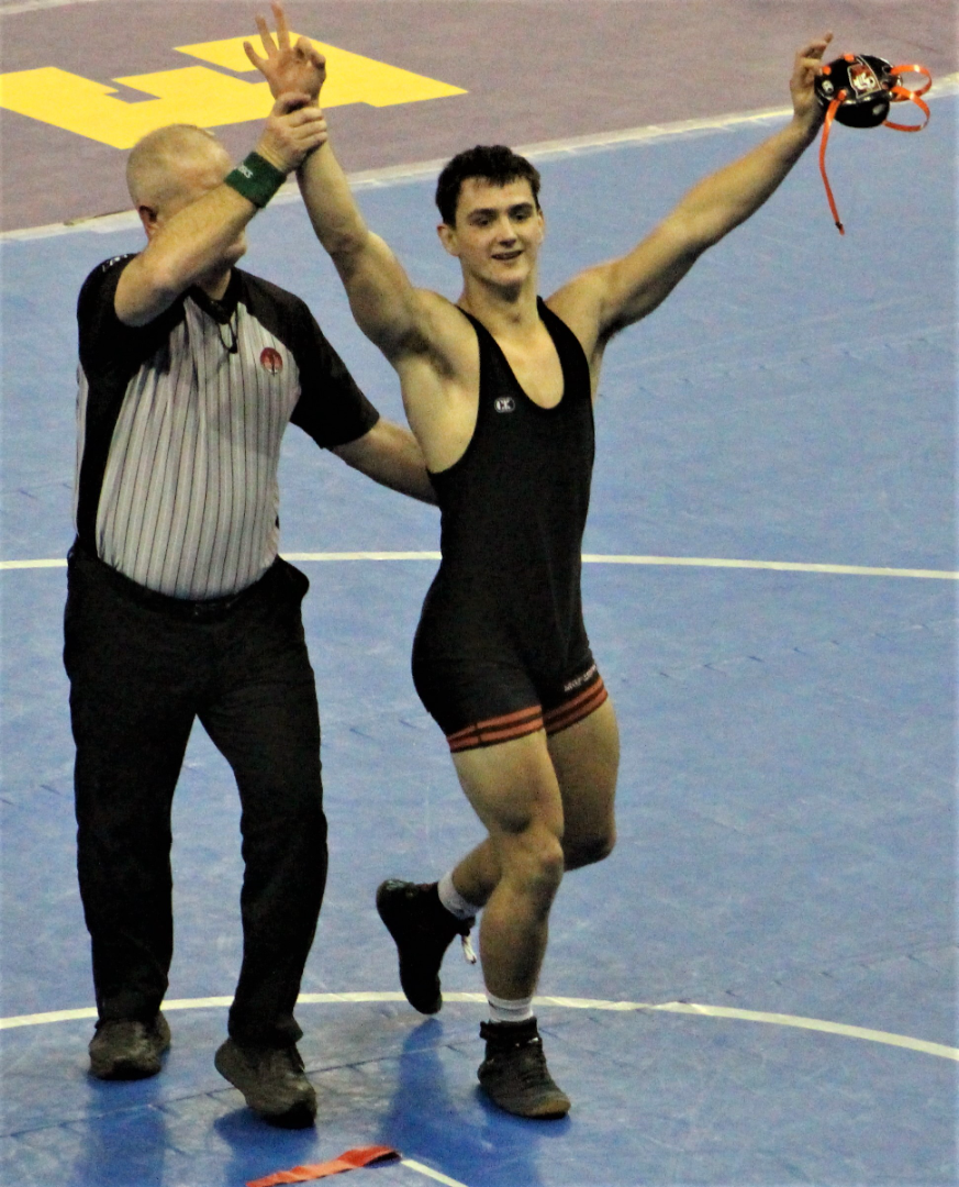 Sperry Public Schools - Benham Wins 3rd State Wrestling Championship